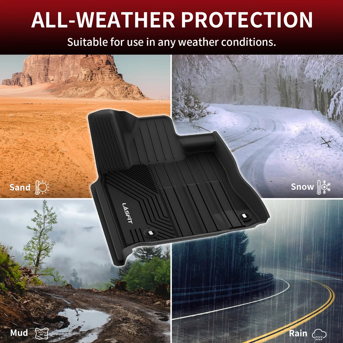 Custom Floor Mats TPE Material 1st & 2nd Row Seat Fit for Toyota Tundr ...